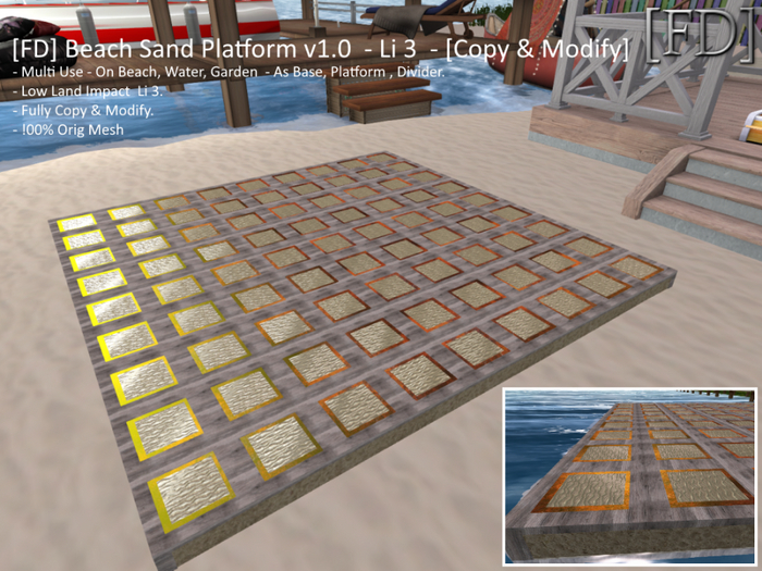 Second Life Marketplace - [FD] Beach Sand Platform v1.0